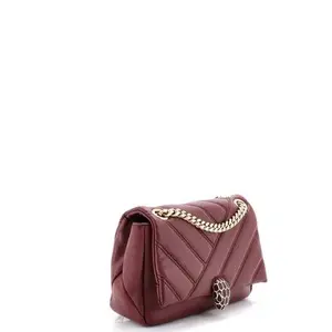 BVLGARI Serpenti Cabochon Shoulder Bag Diagonal Quilted Leather Small