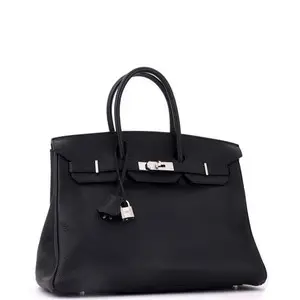 Hermès Birkin Handbag Clemence With Palladium Hardware 35
