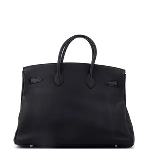 Hermès Birkin Handbag Clemence With Palladium Hardware 35