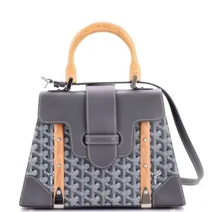 Goyard Saigon Top Handle Bag Coated Canvas With Leather Pm