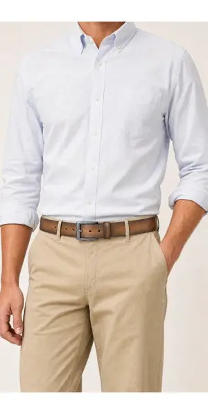 MIO MARINO Full-grain Leather Casual Jean Belt - Walnut