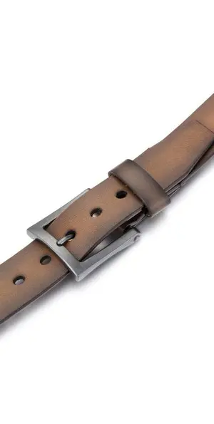 MIO MARINO Full-grain Leather Casual Jean Belt - Walnut