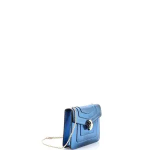 BVLGARI Serpenti Forever Square Shoulder Bag Metallic Leather Small