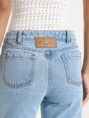 Manière De Voir Calista Line Art Straight Leg Jeans - Mid Blue