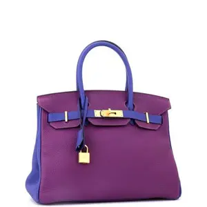 Hermès Birkin Handbag Bicolor Togo With Brushed Gold Hardware 30