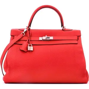 Hermès Kelly Handbag Togo With Palladium Hardware 35 - Red