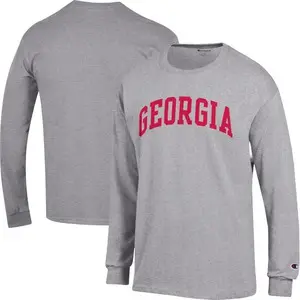 Champion Georgia Bulldogs Basic Arch Long Sleeve T-shirt - Heather Gray