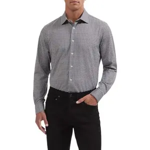 Bugatchi James Ooohcotton® Gingham Button-up Shirt - Black