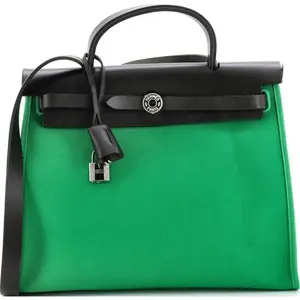 Hermès Herbag Zip Leather And Toile 31 - Green