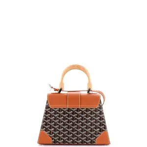 Goyard Saigon Top Handle Bag Coated Canvas With Leather Pm