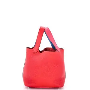 Hermès Picotin Lock Bag Tricolor Clemence Pm - Red