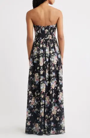 Lulus Remi Floral Corset Maxi Gown