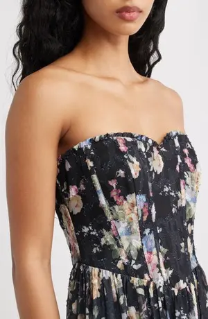 Lulus Remi Floral Corset Maxi Gown