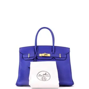 Hermès Birkin Handbag Clemence With Gold Hardware 30