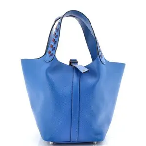 Hermès Picotin Lock Bag Tressage Epsom Pm - Blue