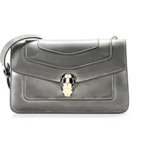 BVLGARI Serpenti Forever Shoulder Bag Metallic Leather Small - Metallic Silver