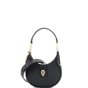 BVLGARI Serpenti Ellipse Crossbody Bag Leather Mini - Black