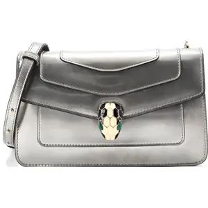 BVLGARI Serpenti Forever Shoulder Bag Metallic Leather - Metallic Silver