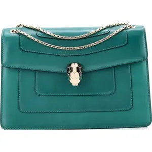 BVLGARI Serpenti Forever Square Shoulder Bag Leather Medium - Green