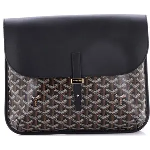 Goyard Coursier Messenger Bag Coated Canvas And Leather - Black