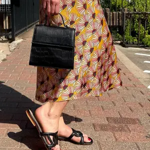 SARAH STEWART The Robin Handbag - Black Croc