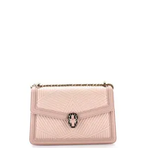 BVLGARI Serpenti Forever Shoulder Bag Quilted Leather - Pink