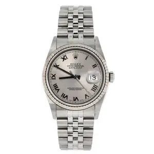 ROLEX Oyster Perpetual Datejust Automatic Watch Stainless Steel And White Gold 36 - Metallic Silver