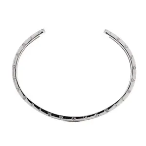BVLGARI B.zero1 Cuff Bracelet 18k White Gold With Pave Diamonds