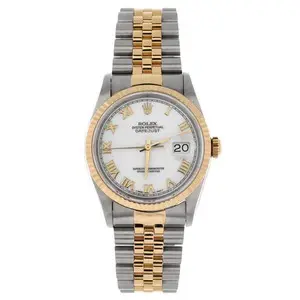 ROLEX Oyster Perpetual Datejust Automatic Watch Stainless Steel And Yellow Gold 36 - Metallic Silver