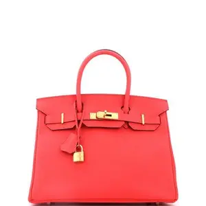 Hermès Birkin Handbag Epsom With Gold Hardware 30 - Red