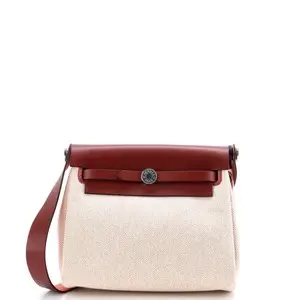 Hermès Herbag Zip Toile And Leather 20 - Red