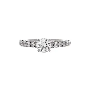 CARTIER Etincelle De Solitaire Ring Platinum With Rbc Diamond And Pave Diamonds E/vvs1 0.50ct - Metallic Silver