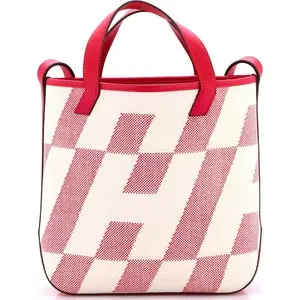Hermès Cabas H En Biais Tote Canvas With Leather 27