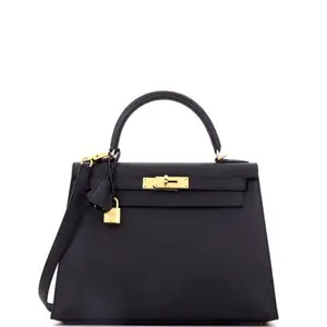 Hermès Kelly Handbag Epsom With Gold Hardware 28 - Black