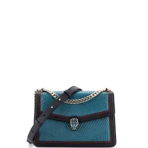 BVLGARI Serpenti Forever Shoulder Bag Quilted Leather Small - Green