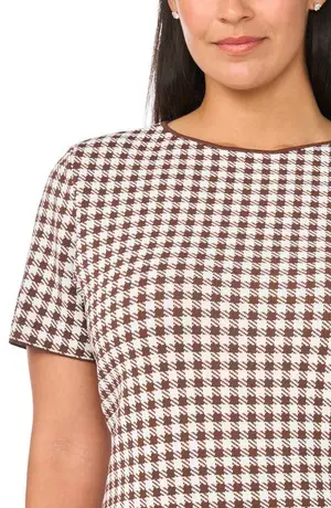 Halogen Gingham Boat Neck Midi Dress