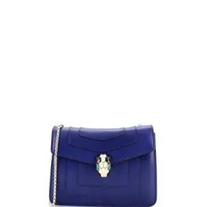 BVLGARI Serpenti Forever Square Shoulder Bag Leather Small - Blue