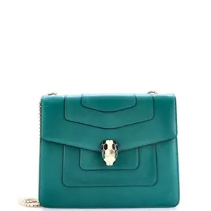 BVLGARI Serpenti Forever Square Shoulder Bag Leather Medium - Green