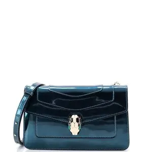 BVLGARI Serpenti Forever Shoulder Bag Patent Small - Blue