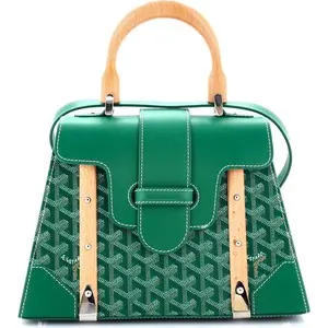 Goyard Saigon Top Handle Bag Coated Canvas With Leather Pm - Green