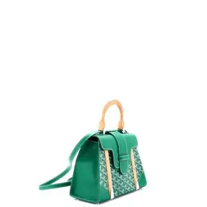 Goyard Saigon Top Handle Bag Coated Canvas With Leather Pm