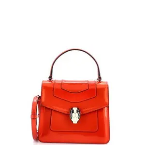 BVLGARI Serpenti Top Handle Bag Patent Small - Orange