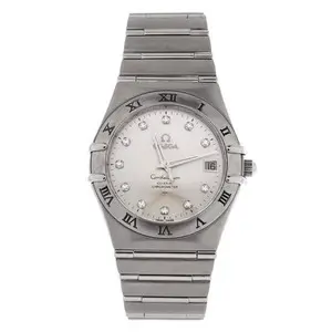 OMEGA Constellation Co-axial Chronometer Automatic Watch Stainless Steel With Diamond Markers 35 - Metallic Silver