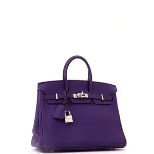 Hermès Birkin Handbag Purple Togo With Palladium Hardware 25 - Red