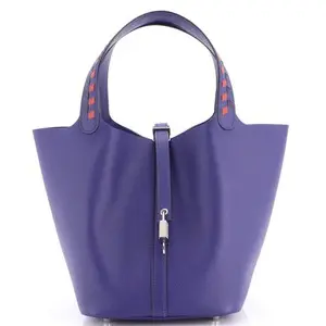 Hermès Picotin Lock Bag Tressage Epsom Mm - Blue
