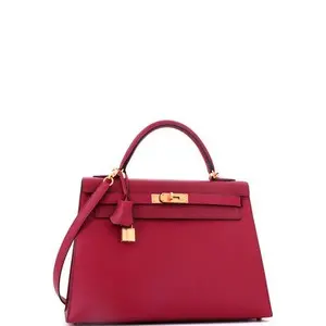 Hermès Kelly Handbag Epsom With Gold Hardware 32 - Red