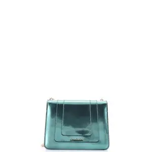 BVLGARI Serpenti Forever Square Shoulder Bag Metallic Leather Small