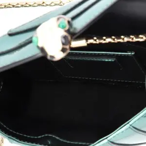 BVLGARI Serpenti Forever Square Shoulder Bag Metallic Leather Small