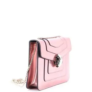 BVLGARI Serpenti Forever Square Shoulder Bag Metallic Leather Small