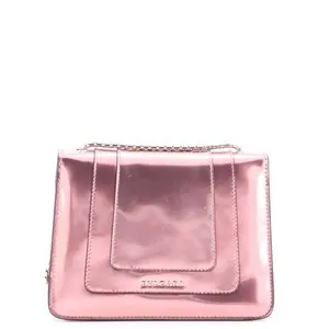 BVLGARI Serpenti Forever Square Shoulder Bag Metallic Leather Small